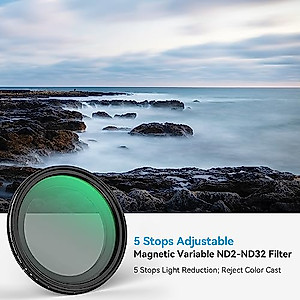SmallRig 52mm Magnetic Variable ND Filter ND2-ND32 (1-5 Stops) No X Cross HD Optical Glass Waterproof Scratch Resistant Magnetic Adjustable Neutral Density Filter for Phone - 4215