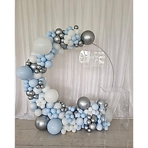 Baby Blue And White Balloons Arch Kit Blue Balloon Garland Kit Blue White Silver Balloons For Birthday Bridal Shower Wedding Winter Baby Shower Decorations For Boys winter wonderland party decorations