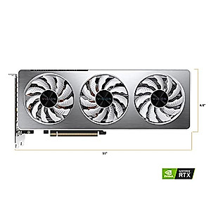 GIGABYTE GeForce RTX 3060 Ti Vision OC 8G Graphics Card, WINDFORCE 3X Cooling System, LHR, 8GB 256-bit GDDR6, GV-N306TVISION OC-8GD REV2.0 Video Card