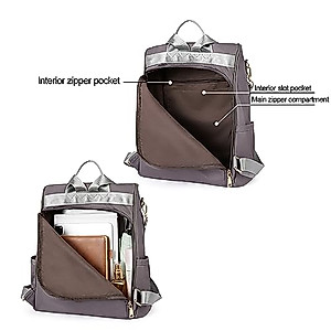 CLUCI Backpack for Women Travel Waterproof Nylon Anti Theft Lightweight Backpack Large Ladies Day Bags Dark Grey