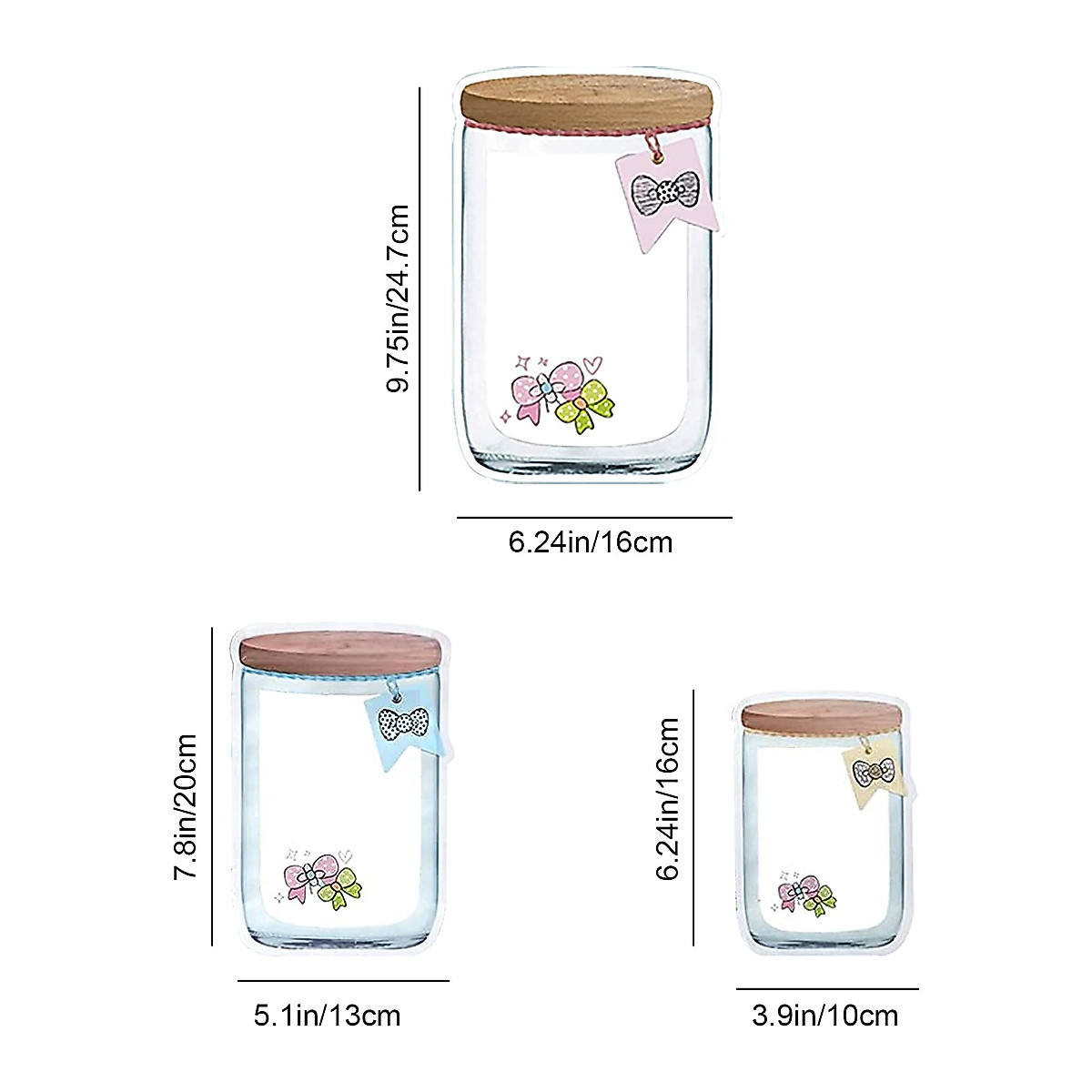 Enkrio 20 PCS Reusable Mason Jar Zipper Bags Mason Jar Bag Refrigerator Organizer Stand-up Airtight Seal Saver Bags Food Storage Sandwich Bags for Kitchen Snack (10L 6M 4S)