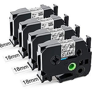 Compatible 18mm Label Tape Replacement for Brother Ptouch TZe-241 TZe-141 Label Tape Bundle with Multicolor Label Tape, 0.7" x 26.2', Black on White/Clear/Orange/Red/Blue/Yellow/Green (Total 9-Pack)