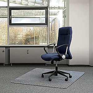 Kuyal Office Chair Mat for Carpets,Transparent Thick and Sturdy Highly Premium Quality Floor Mats for Low and No Pile Carpeted Floors, with Studs (30" X 48" Rectangle)