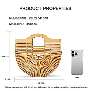 YIDIANAI Women's Bamboo Handbag Fashion Top-Handle Bags Handmade Trendy Style Tote Bag Tasteful Basket