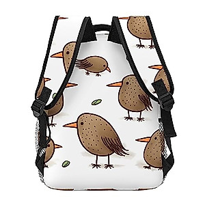 Kiwi Birds Cute Printed Laptop Backpack Lightweight Travel Daypack Ergonomic Backpacks For Work Outdoor Sports