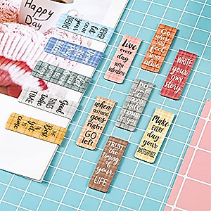 60 Pieces Inspirational Magnetic Bookmarks Motivational Bookmarks Magnetic Page Markers Assorted Magnet Page Clips for Students Teachers School Home Office Supplies (Simple Style)