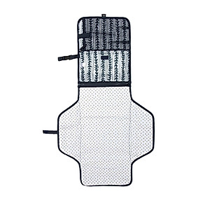 Nuby Portable Baby Changing Pad Station, Quick Wipe Clean Changing Mat with Built-in Pillow, Stripes Print