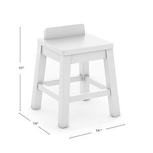 Martha Stewart Crafting Kids' Stools Set of 2 - Creamy White: Wooden Chairs for Kids Activity Table with 15-Inch Seat Height, 2 Matching Anti-Tip Chairs for Kids 3 and Up