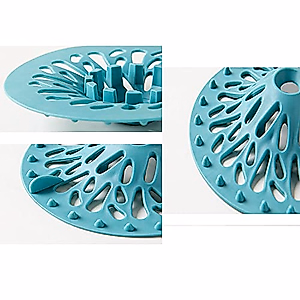 Mcles 4 Pack Silicone Drain Hair Catcher, Kitchen Sink Strainer, Drain Protectors,Hair Catcher Shower Drain Cover, Bathroom Shower Sink Stopper, Drain Cover Hair Trap, Easy to Install and Clean