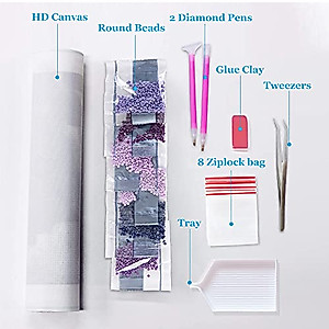 Offito Moon Diamond Art Kits for Adults Beginners Kids, DIY Full Drill Diamond Painting Kits with Gem Crystal Home Wall Decor 12x16 Inch