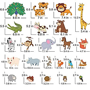 Animals Educational Wall Decals Kids Large,Kids Bedroom Wall Stickers,Peel and Stick Removable Wall Decors for Daycare,Boy Room,Girl Room,Nursery, Baby Room,Bedroom,Playroom.