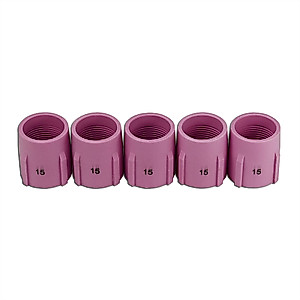RIVERWELD 53N89 15# 15/16" Orifice Large TIG Gas Lens Alumina Nozzle Ceramic Cups Fit SR DB WP 9 17 18 20 25 26 TIG Welding Torch 5pk