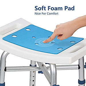 GreenChief Heavy Duty Shower Chair with Back 500 LBS - Shower Stool for Inside Shower, Small Bathtub Seat Padded EVA Cushion, Narrow Bath Seat Bench for Elderly, Handicap, Bariatric, Disabled