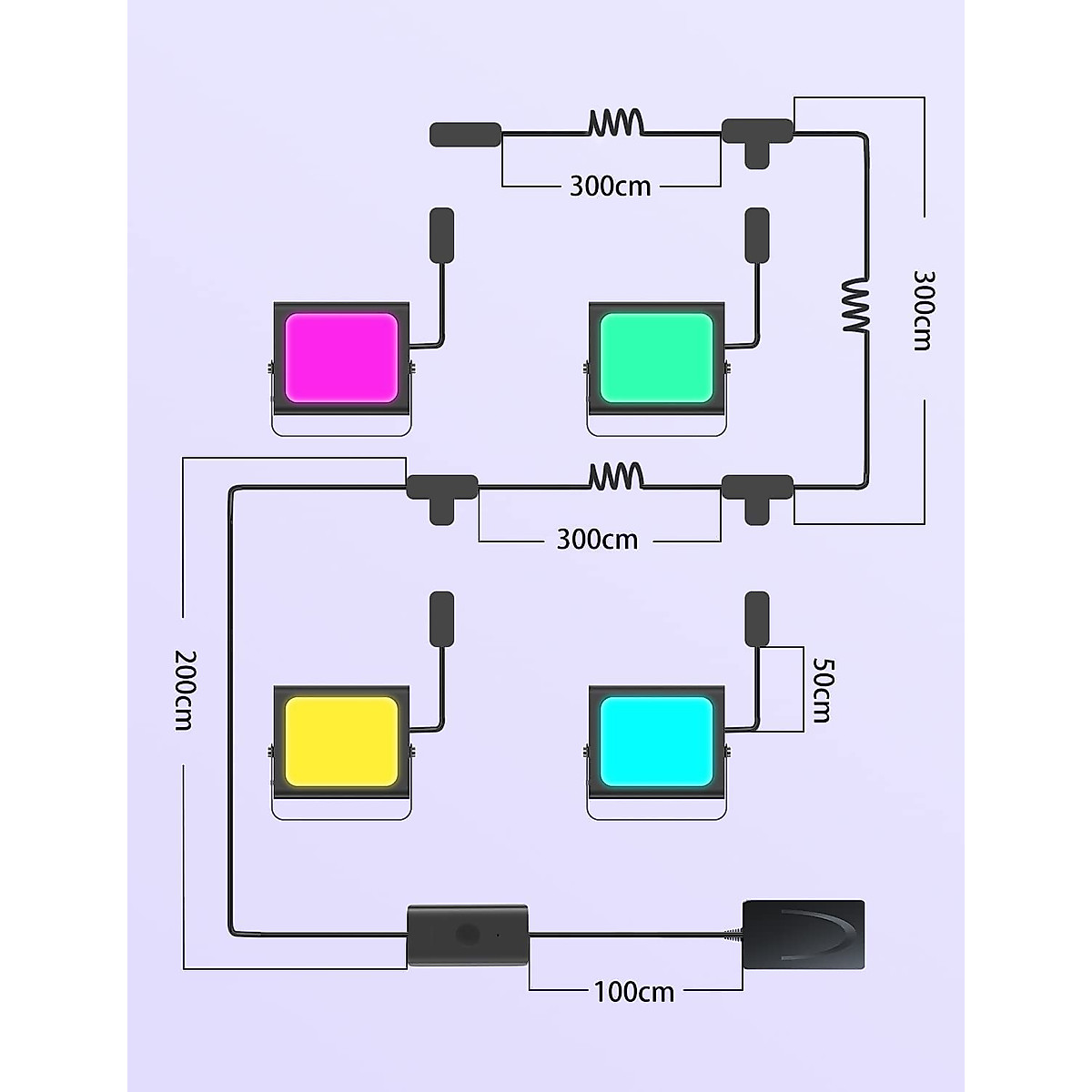 Govee Outdoor Lights, Flood Lights Uplight 2 in 1, LED Landscape Lighting, 35 Scene Modes, 4 Music Modes, Smart Color Changing IP65 Waterproof, App Control, Patio Lights, Garden Yards Walls, 4 Pack
