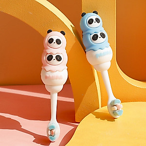 Children's Soft Bristles Toothbrush with Cute Panda Handle, Designed for Delicate Teeth & Gums for Children 2 Years & Up, Manual Toothbrushes Training Toothbrush for Toddler Oral Care