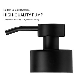 Enra Foaming Soap Dispenser with Window,12oz Blue Kitchen Soap Dispenser with Stainless Steel Hand Pump, Foam Modern Glass Refillable Bottle for Bathroom Kitchen (Blue Foam Dispenser)