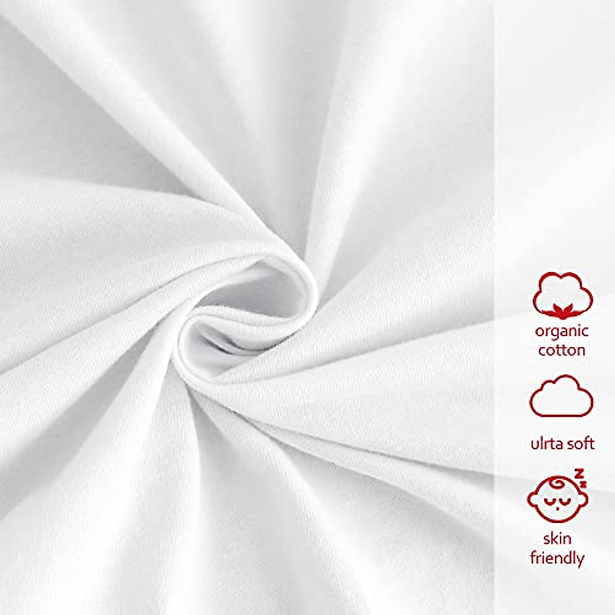 Pack n Play Fitted Sheet, 100% Organic Cotton, Stretchy Pack n Play Sheets, Ultra Soft Breathable Mini Crib Sheets, Convertible Playard Mattress Cover, Hypoallergenic Playard Playpen Sheet, Grey