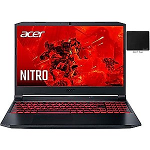 Newest Acer Nitro 5 15.6“ FHD IPS Gaming Laptop, 11th Gen Intel 6-Core i5-11400H, NVIDIA GeForce GTX 1650, 16GB DDR4 RAM, 256GB NVMe SSD, DTS X Ultra, Backlit KB, WiFi 6, Win 10, GalliumPi Accessories