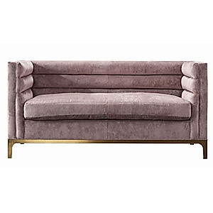 Acanva Luxury Modern Tufted Velvet Down-Filled Living Room Sofa, 63"W Loveseat, Pinkish Purple