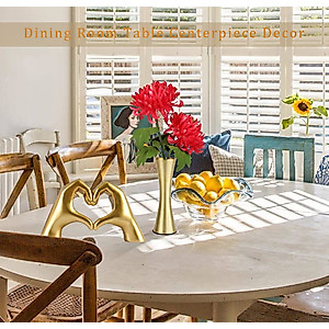 MOYI Gold Decor for Living Room Bedroom Bookshelf Coffe Table, Love Finger Aesthetic Statues Boho Wedding Accents Decorations, Knick Knacks Home Decor for Shelves