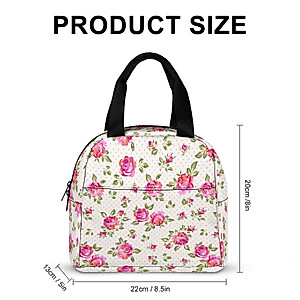 Roses Lunch Bag for Women Men, Insulated Meal Bag, Lunch Tote Bag for Work Outdoor