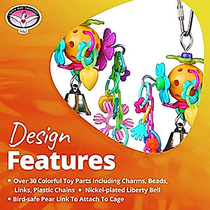 Super Bird Creations SB1088 Birdie Bouquet Bird Toy, Small/Medium Bird Size, 6" x 3" x 2"