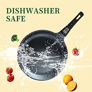 Diricho 8" Nonstick Frying Pan, 8/10/11 inch Non Stick Egg Pans Omelet Skillet with Removable Handle, Oven and Dishwasher Safe, Induction Compatible, Healthy Cooking Cookware, PFOA Free