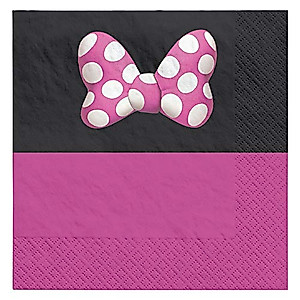 Disney Minnie Mouse Party Supplies Pack Serves 16 Minnie Mouse Birthday Party Supplies: Minnie Mouse Forever, Minnie Mouse Plates and Napkins with Birthday Candles (Bundle for 16)