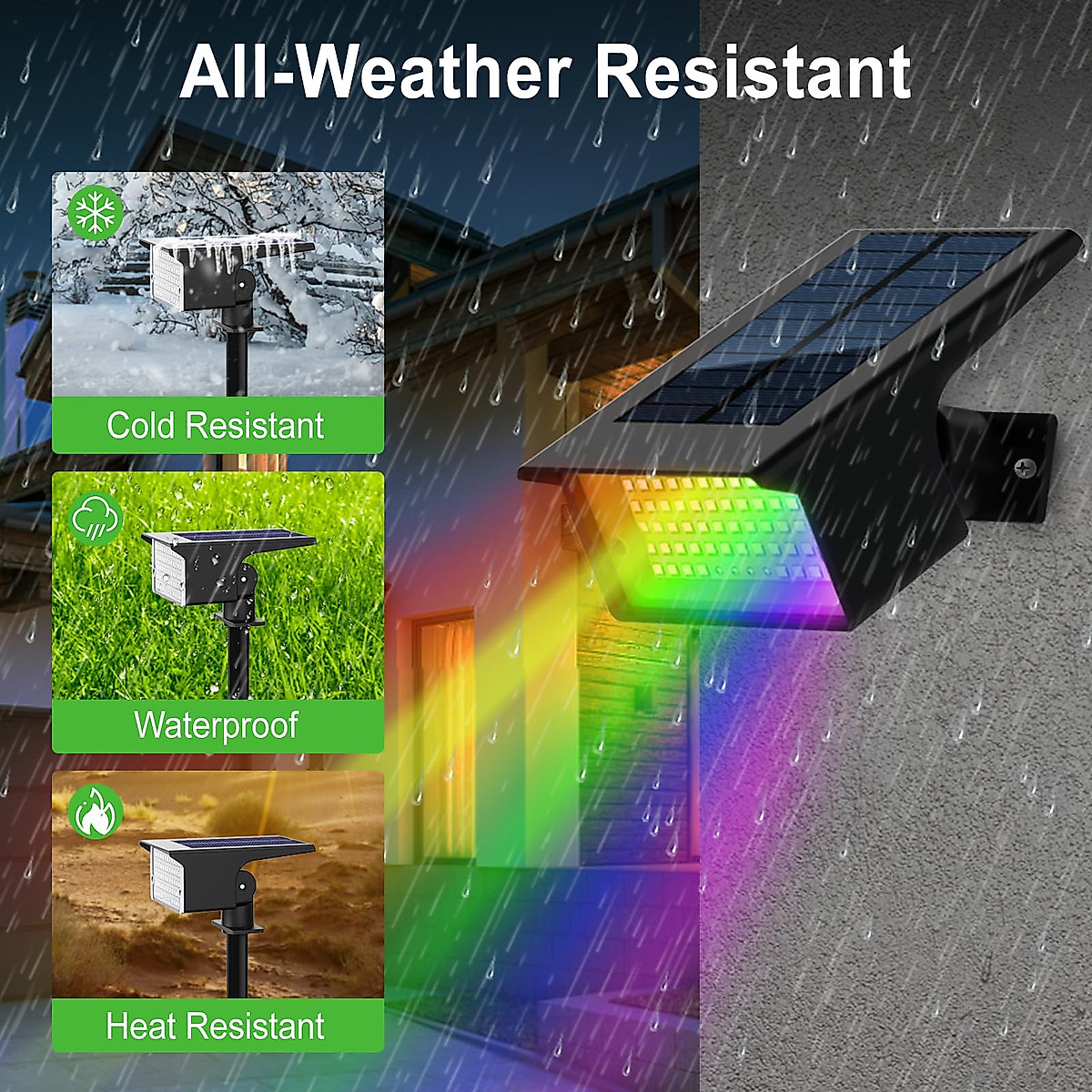 nipify Solar Spot Lights Outdoor Color Changing, [ 8 Modes/6 Pack/56 LED ] Halloween RGB Powered Spotlight, Landscape Lighting for Outside Yard Garden Pathway