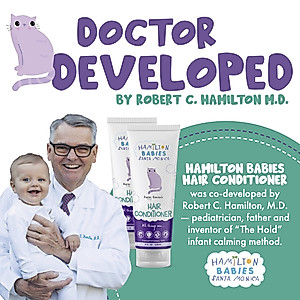 HAMILTON BABIES: Happy Hannah Hair Conditioner - Baby Conditioner - 8 fl oz / 236 mL - Natural, Plant-Based, Nourishes and Strengthens Hair, Detangles, Thickens and Strengthens Strands and Follicles