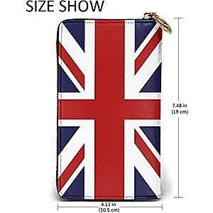 Union Jack British Flag Leather Wallet Long Clutch Purse Fashion Wristlet Handbag