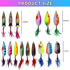 30pcs Fishing Lures Spinner Baits Bass Lures Trout Lures Hard Metal Spinnerbaits Fishing Spinners Lures Kit for Pike Salmon Walleye Freshwater Saltwater Fishing