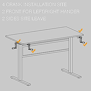 SDADI Crank Adjustable Height Standing Desk - Sit to Stand up Desk, Home Office Desk Computer Workstation, Black Frame/Antique Top