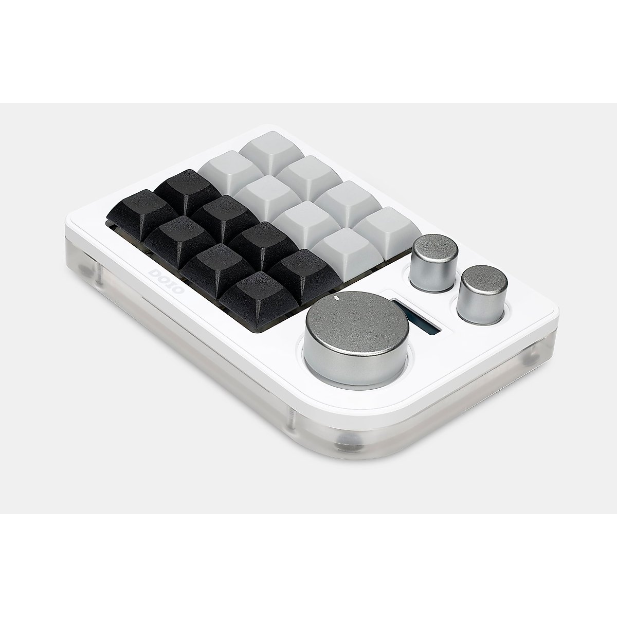 KEEBMONKEY Megalodon Triple Knob Macro Pad Programmable Designer Mini Keyboard 16 Keys (White)