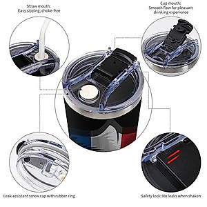 Rose Dominican Republic Flag 40 Oz Tumbler with Handle And Straw Lid,Insulated Reusable Stainless Steel Travel Glass Mug 40 Ounces