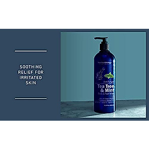New York Biology Tea Tree Mint Body Wash for Men and Women - Moisturizing Body Wash Helps Fight Athletes Foot, Itchy Skin, Jock Itch, Toenail Fungus, Ringworm, Body Odor, Acne and Eczema - 16.9 Fl Oz