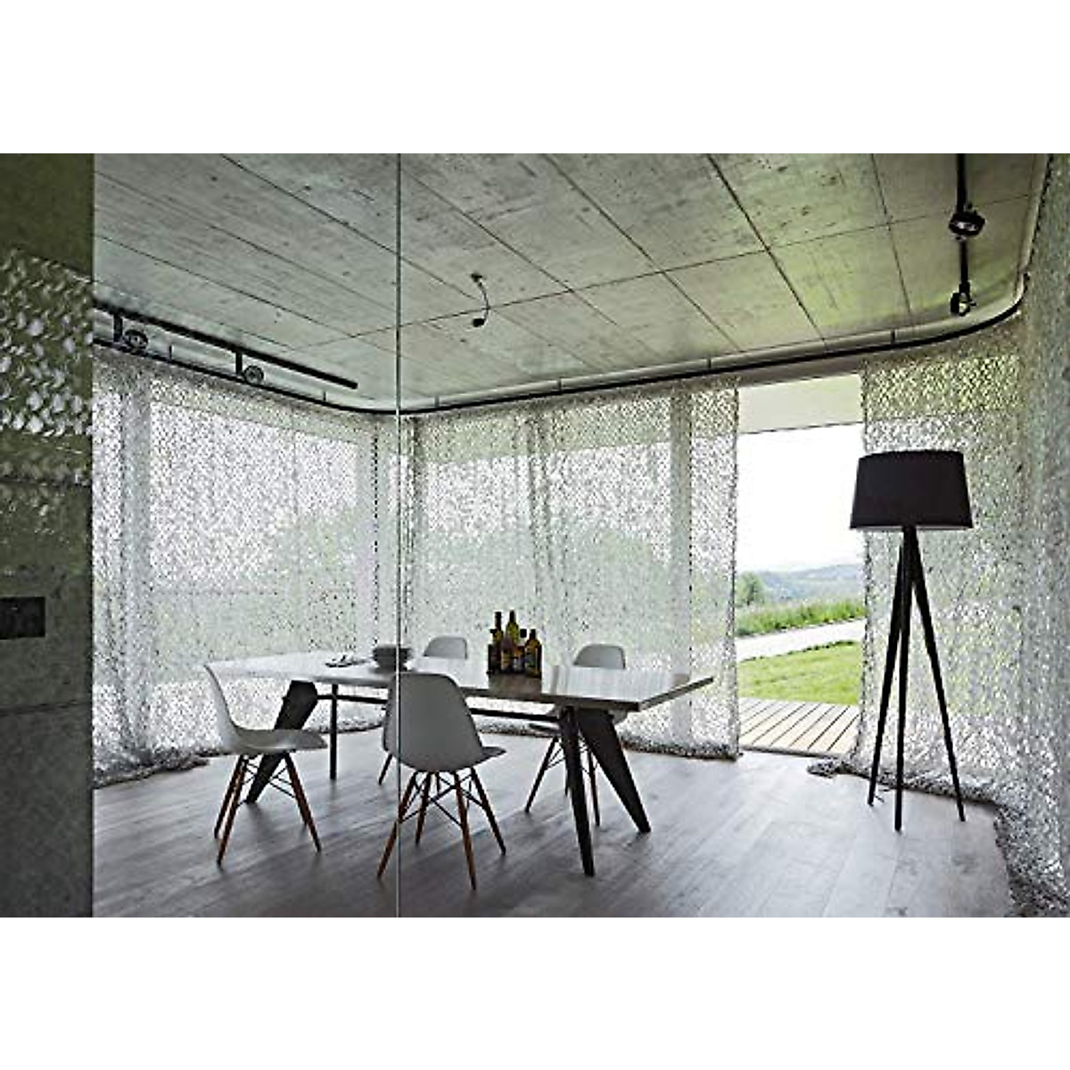 HYFAN White Camo Netting Camouflage Accessories for Decoration Sunshade Blind Camping Hunting Military (3 x 6 M)