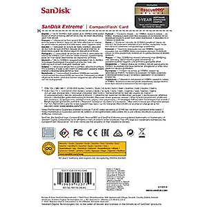 SanDisk 64GB Extreme CompactFlash Memory Card UDMA 7 Speed Up To 120MB/s - SDCFXSB-064G-G46