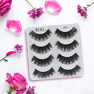 Ardell False Eyelashes Double Up 203 - Dramatic, Full Volume Lashes, Black Strip Lashes for Bold Eye Look, 2 Packs