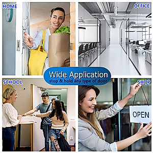 Amedoo Door Stoppers (2 Pack) Heavy Duty Door Stop Wedge Made of Premium Quality Zinc Alloy and Rubber, Comes with 2Pcs Adhesive Storage Holder. (Black, 2 Pack)