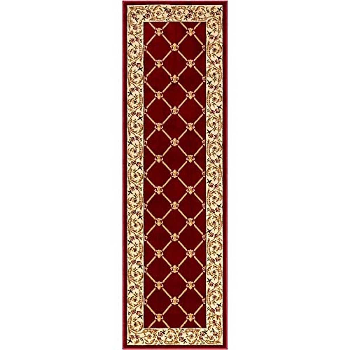 Well Woven Timeless Fleur De Lis Red Formal Area Rug 2'3" X 7'3" Runner