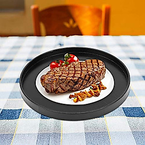 Wooden Serving Tray, Black Round Anti-Slip Tea Table Tray for Home Shop Office Bar(30cm)