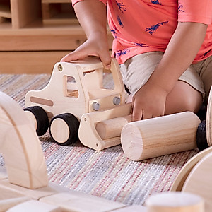 Guidecraft Wooden Front Loader: Vehicle Play Set, Kids Learning and Educational Dramatic Play Toy