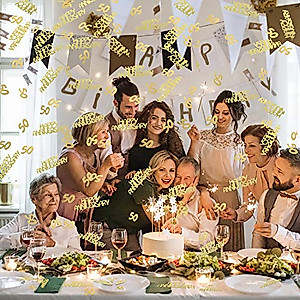 Gejoy 4 Bags Gold 50th Anniversary Confetti Glitter Confetti Table Decorations for 50th Anniversary Wedding Party Decoration