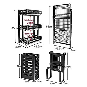 FEHUN Sinks,3-Layer Foldable Wall-Mounted Stainless Steel Drain Rack with Drain Pan,Storage Rack