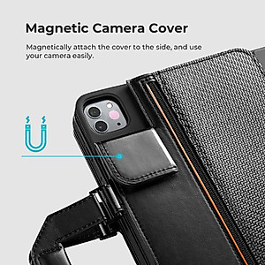 PITAKA iPad Pro 12.9 Sleeve Compatible with Magic Keyboard iPad Pro 12.9 Inch, Minimalist iPad Pro 12.9 Bag, Carbon Fiber, and PU Leather Made, Black