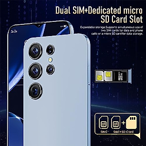 QIMHAI 6.82Inch Unlocked Cell Phone Android Phones 3GB RAM+32GB ROM Full Screen Straight Talk Phone Glass Back Cover Boost Mobile Phones Smart Phones Unlocked New for Android10.0 (Black)