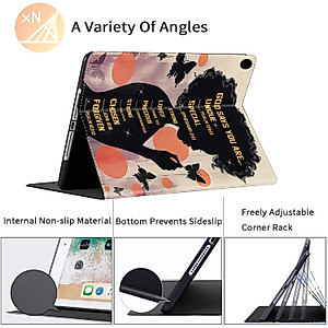 Case for iPad 10.2 Case 2021 iPad 9th Gen / 2020 iPad 8th Gen / 2019 iPad 7th Gen Case, Durable Shockproof Protective Cover for 10.2"，African American Black Woman Butterfly