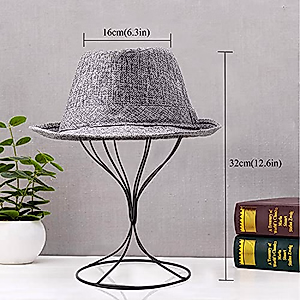 A-SZCXTOP Metal Wig Stand Holder Hat Stand Display, 12.6inch Stable Sturdy Wig Head Holder, Durable Hat Holder Storage Stand, Freestanding Wig Stand for Decoration Display Storage-Black