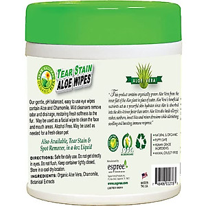 Espree Tear Stain Wipes, 60 Count
